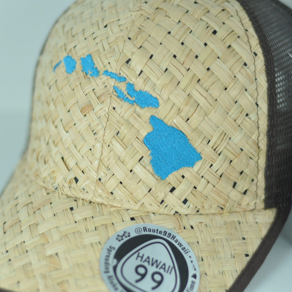 Lauhala Straw Hat w/ Hawaiian Islands – Route 99 Hawaii