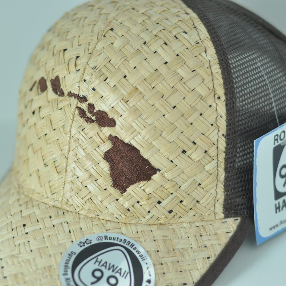 Lauhala Straw Hat w/ Hawaiian Islands – Route 99 Hawaii