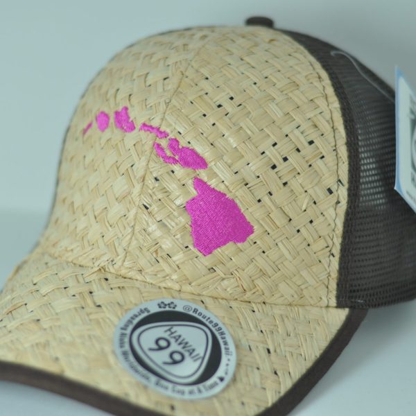Lauhala Straw Hat w/ Hawaiian Islands – Route 99 Hawaii